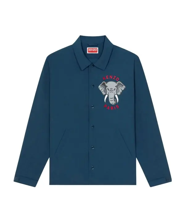 Kenzo Logo Printed Collared Button-up Jacket