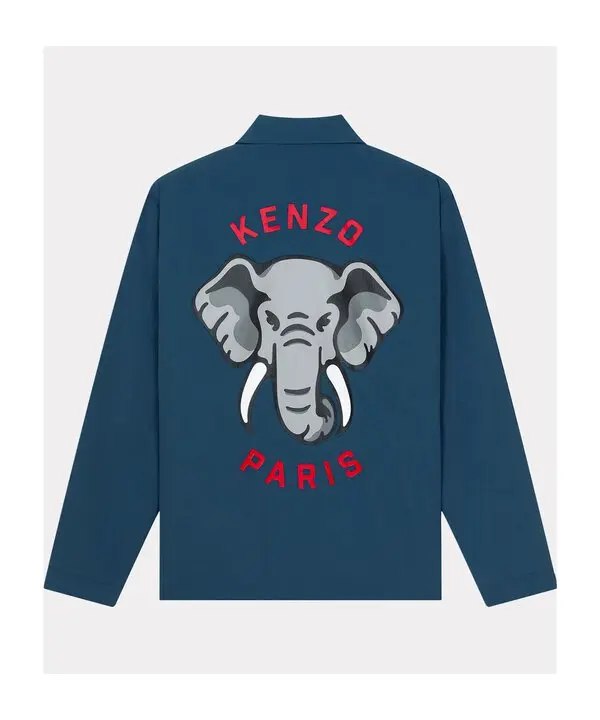 Kenzo Logo Printed Collared Button-up Jacket