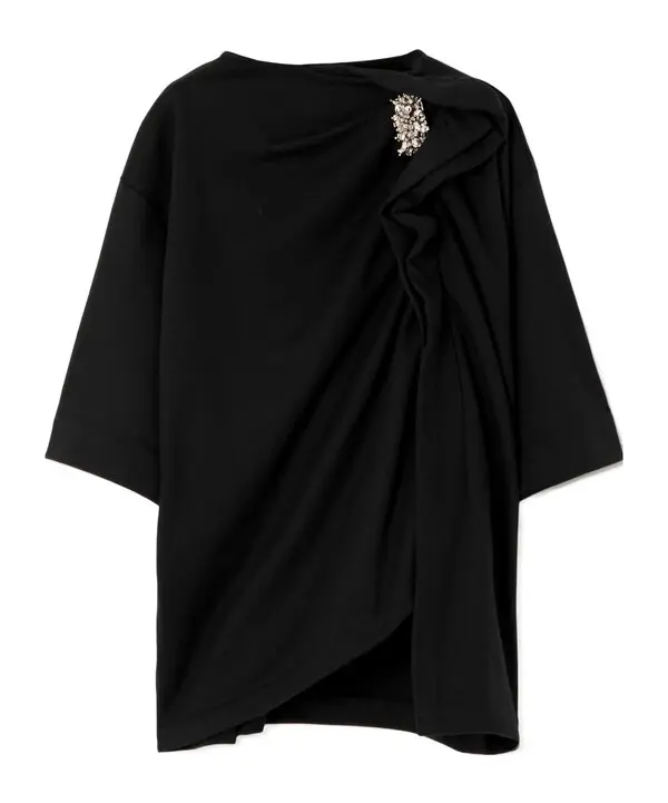 Dries Van Noten Draped Brooch T-shirt - Black