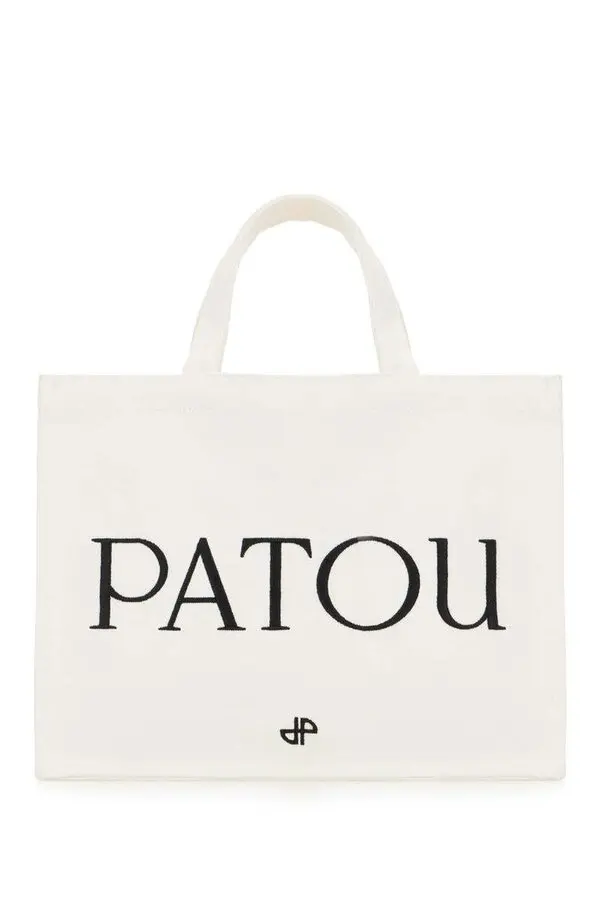 PATOU Logo Embroidered Medium Tote Bag - White