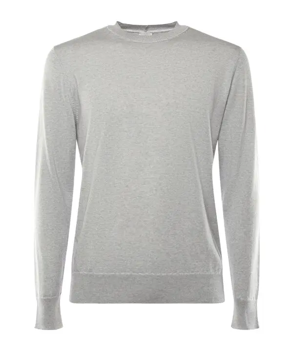 Eleventy Ribbed Crew Neck Knitwear - Gray