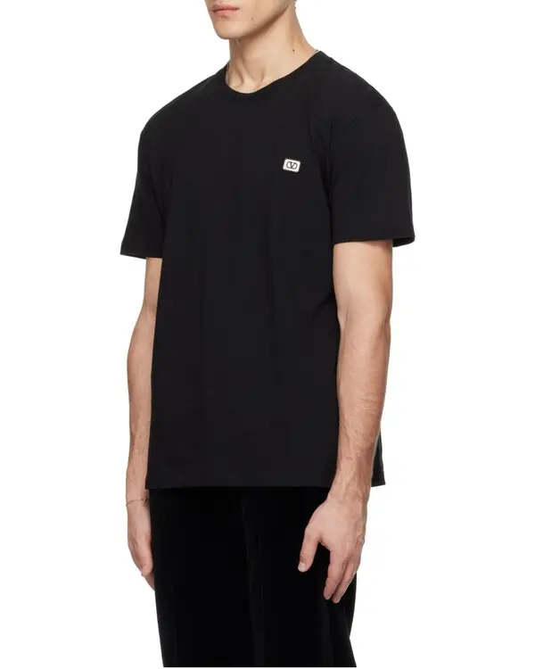 Valentino Garavani Vlogo Embroidered Crewneck T-shirt - Black