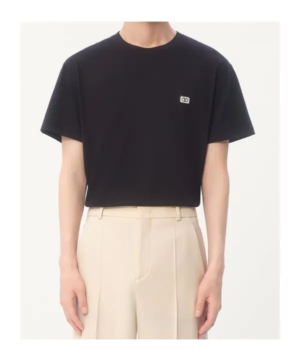 Valentino Garavani Vlogo Embroidered Crewneck T-shirt - Black