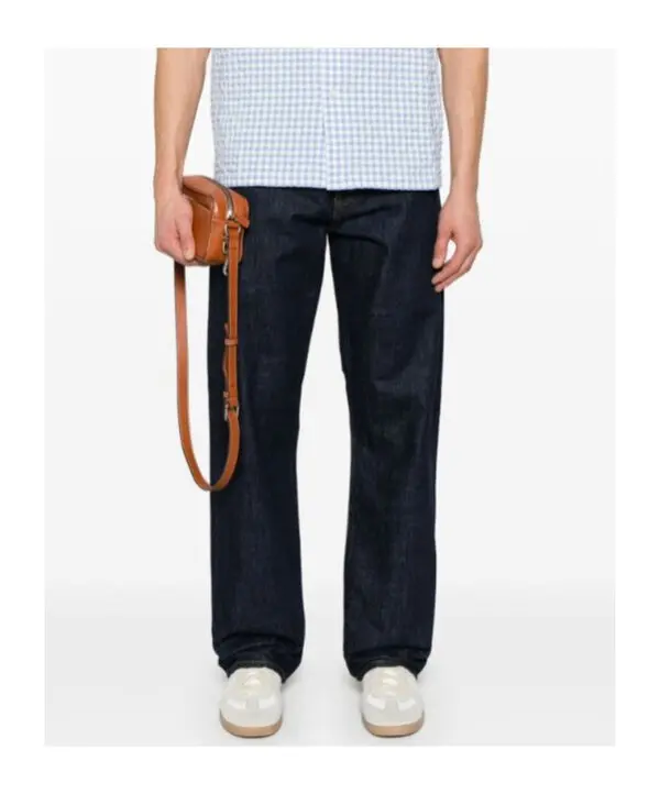 SUNFLOWER Logo Patch Straight-leg Jeans - Blue