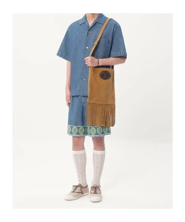 Valentino Garavani Straight Hem Denim Bowling Shirt