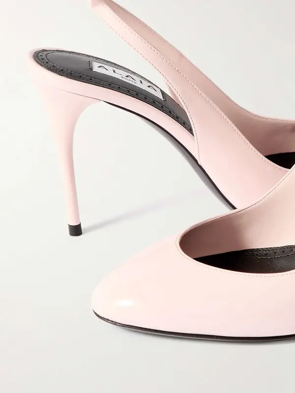 Alaïa Round Toe Slingback Stiletto Heel Sandals - Pink