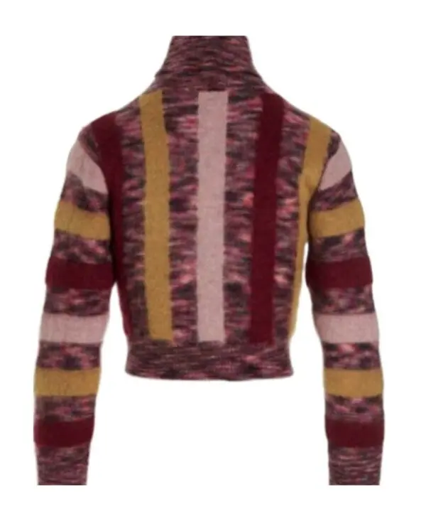 Dsquared2 Striped Cropped Turtleneck Jumper