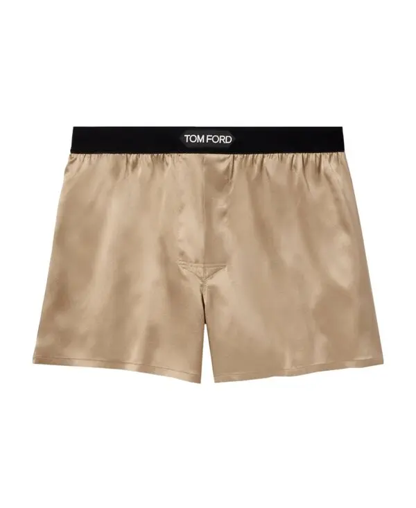 TOM FORD Logo-waistband Stretched Satin Boxers - No