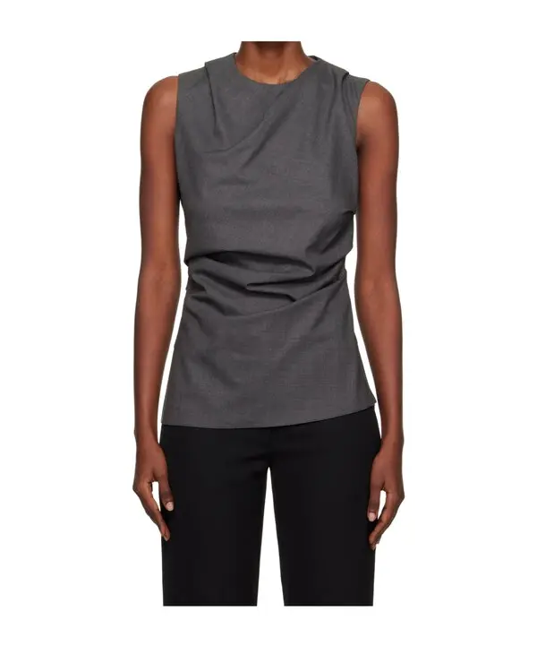 RÓHE Sleeveless Draped Top - Black