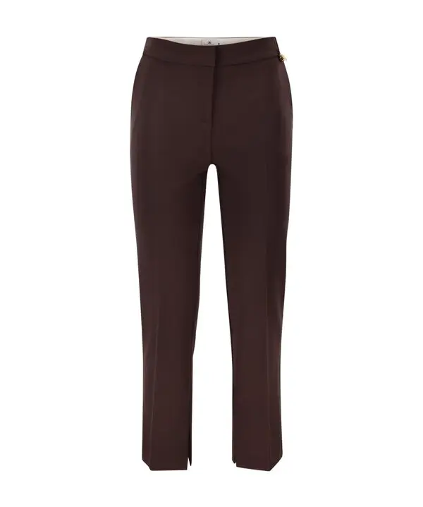 Elisabetta Franchi Logo Charm Lightweight Tailored Pants