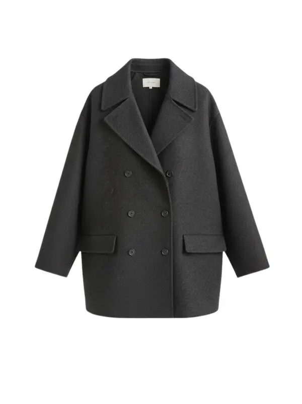 THE ROW Double-breasted Long-sleeved Coat - Black