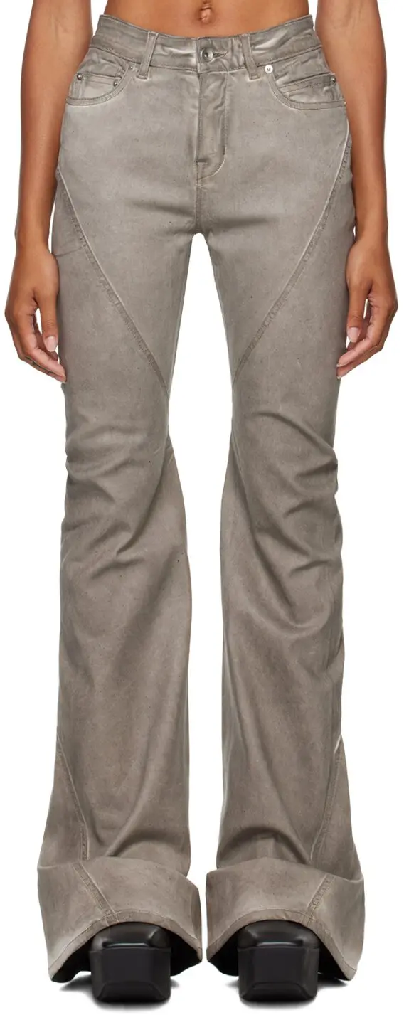 Rick Owens Bias Mid-rise Jeans - Dark Gray