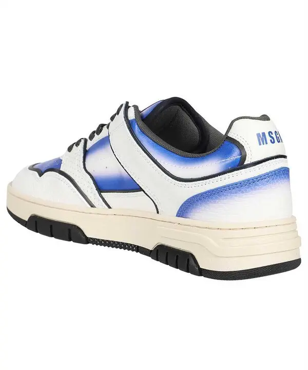 MSGM Logo Printed Lace-up Sneakers - White