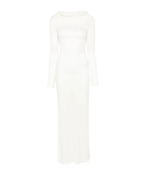 AYA MUSE Fine-knit Maxi Dress - White