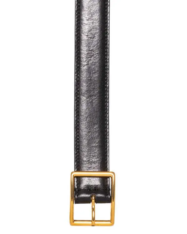 NILI LOTAN Gabriele Leather Belt - Black