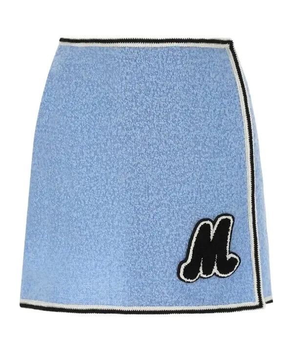 Miu Miu Monogram Bouclé Miniskirt - Light Blue