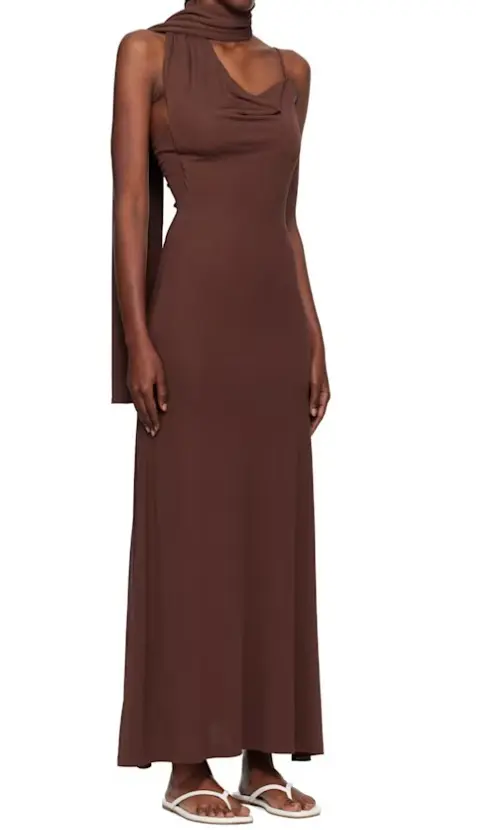 AYA MUSE Halterneck Maxi Dress - Red