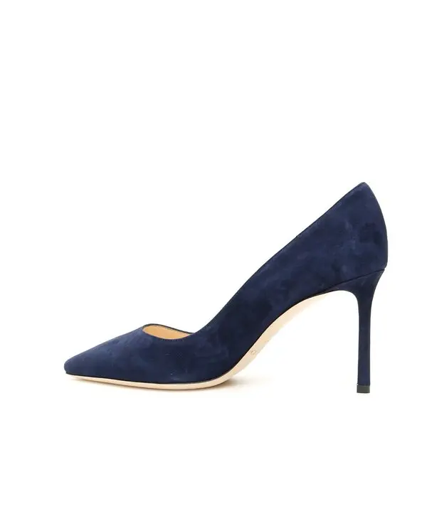 JIMMY CHOO Romy 85 Suede Pointed High Heel Pumps - Blue