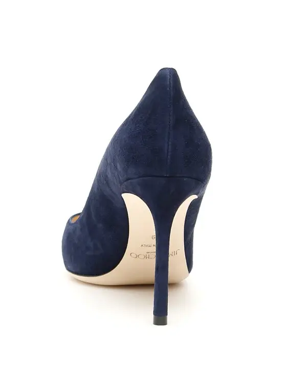 JIMMY CHOO Romy 85 Suede Pointed High Heel Pumps - Blue