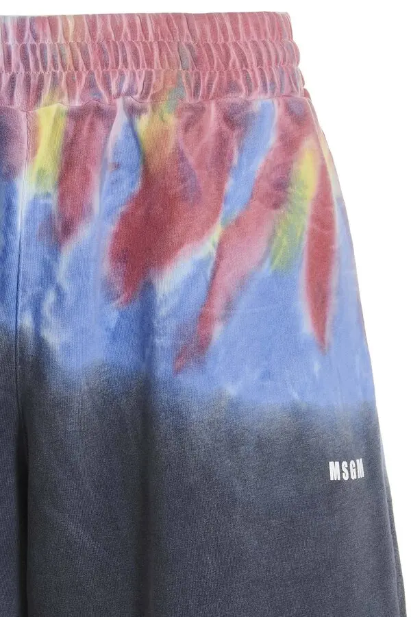 MSGM Tie-dyed Logo Bermuda Shorts