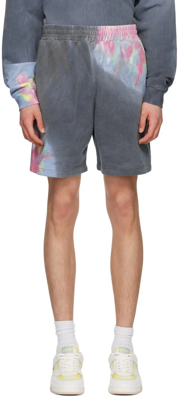MSGM Tie-dyed Logo Bermuda Shorts