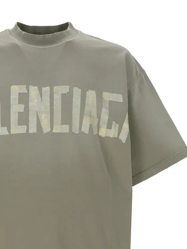 Balenciaga Logo Printed Crewneck T-shirt - Green