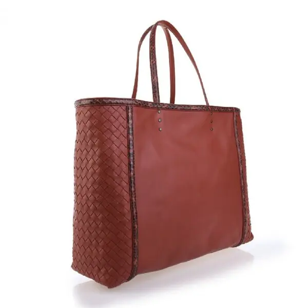 Bottega Veneta Woven Tote - Deep Red
