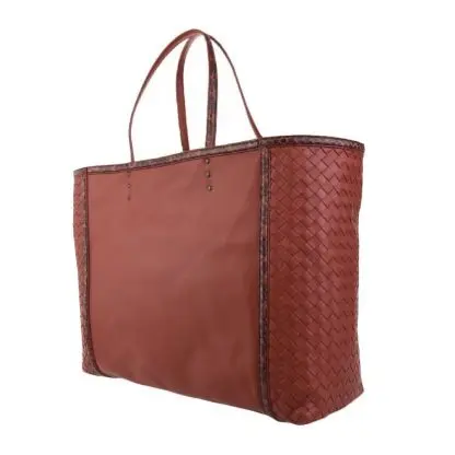 Bottega Veneta Woven Tote - Deep Red