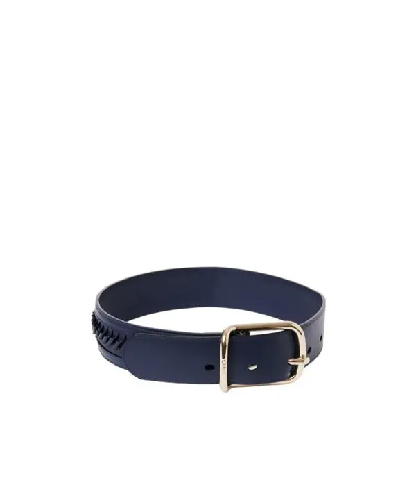 Chloé Navy Blue Logo Belt - Black