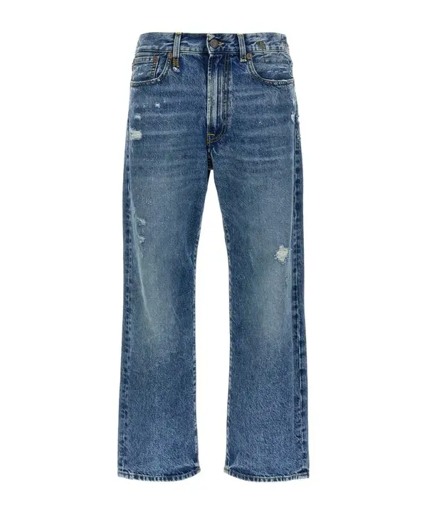 R13 Belt-loop Jeans With Distressed Details - Blue