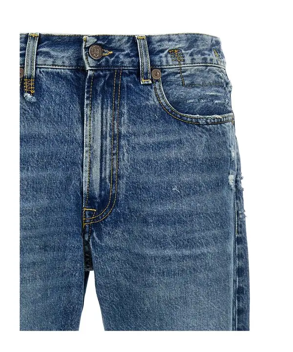 R13 Belt-loop Jeans With Distressed Details - Blue