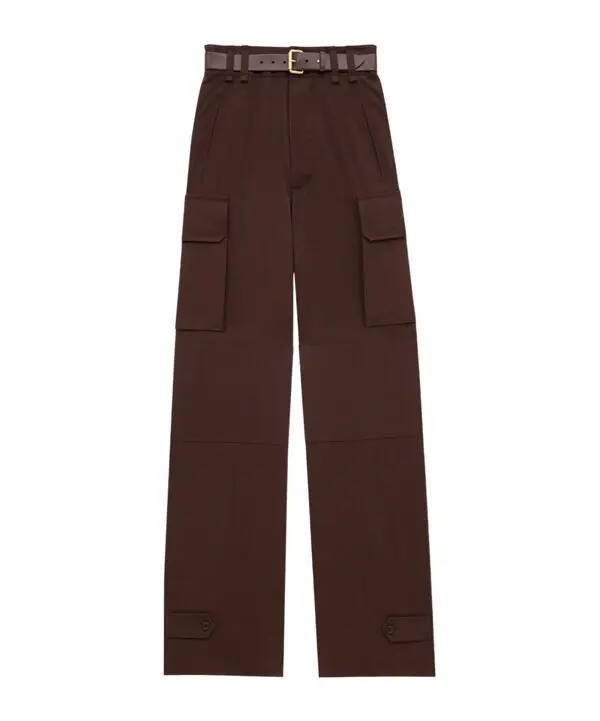 Saint Laurent Cassandre Cargo Pants - Maroon