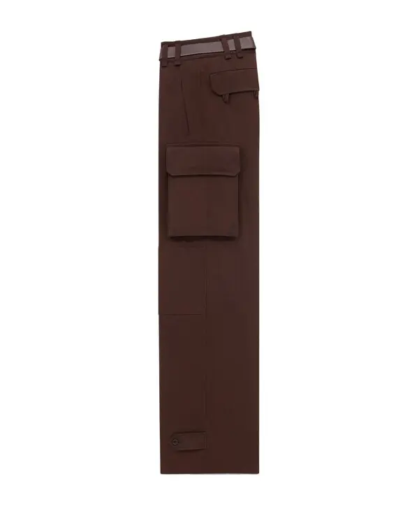 Saint Laurent Cassandre Cargo Pants - Maroon