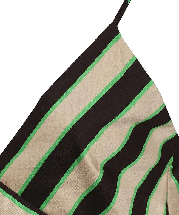 MSGM Chevron Print V-neck Maxi Dress