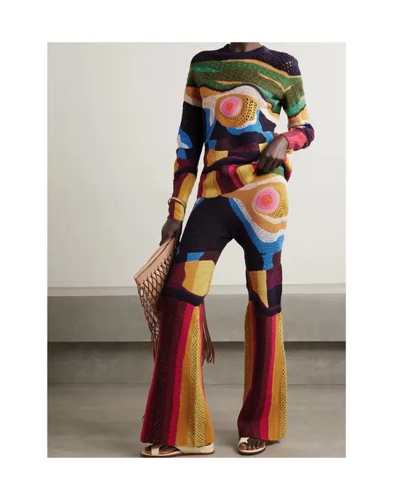 Gabriela Hearst Crocheted Flared Pants