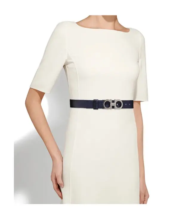 FERRAGAMO Gancini Reversible Belt - Black