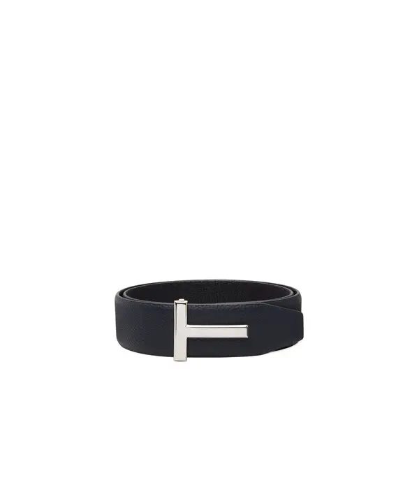 TOM FORD T-shaped Buckle Leather Belt - Black