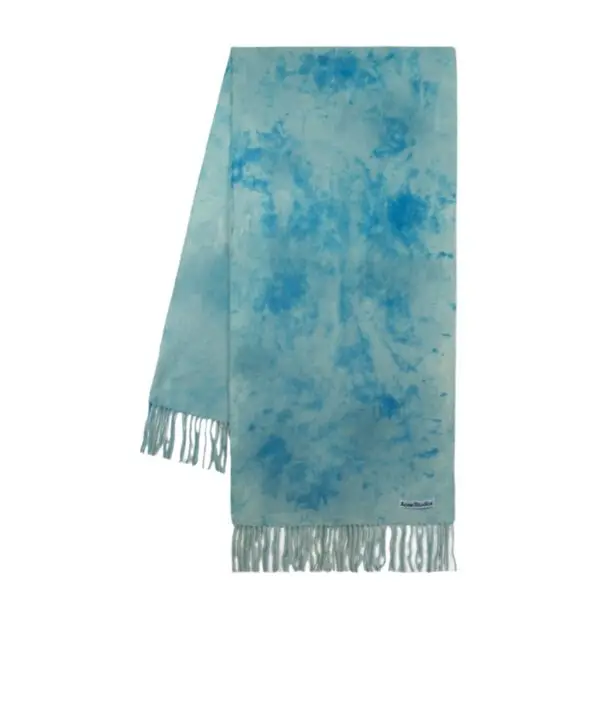 Acne Studios Tie-dye Logo Patch Scarf - Blue