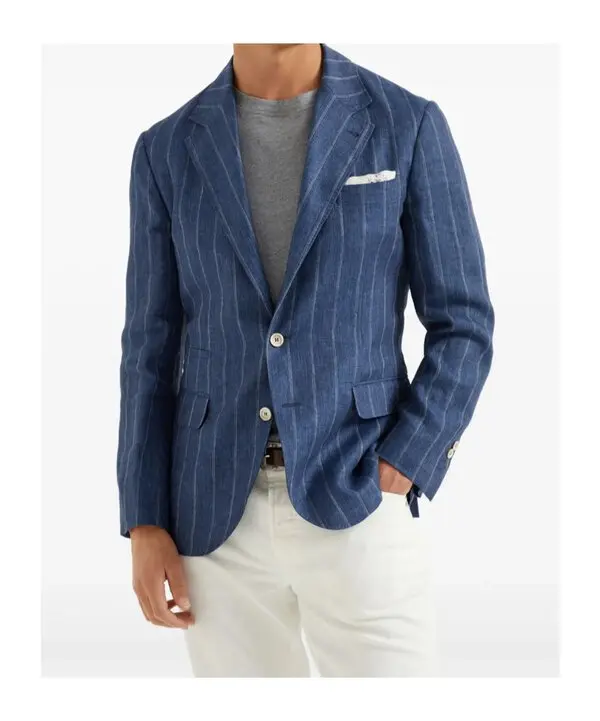 Brunello Cucinelli Twill Blazer - Blue