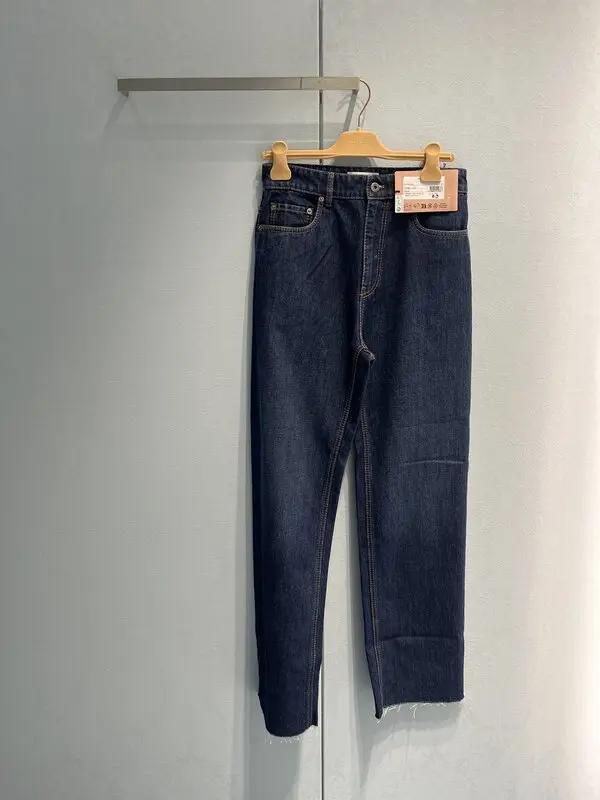 Miu Miu Logo-embroidered Straight Leg Jeans - Blue