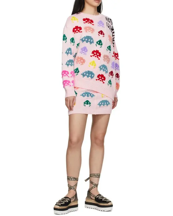 Stella McCartney Alien Intarsia Ribbed Mini Skirt