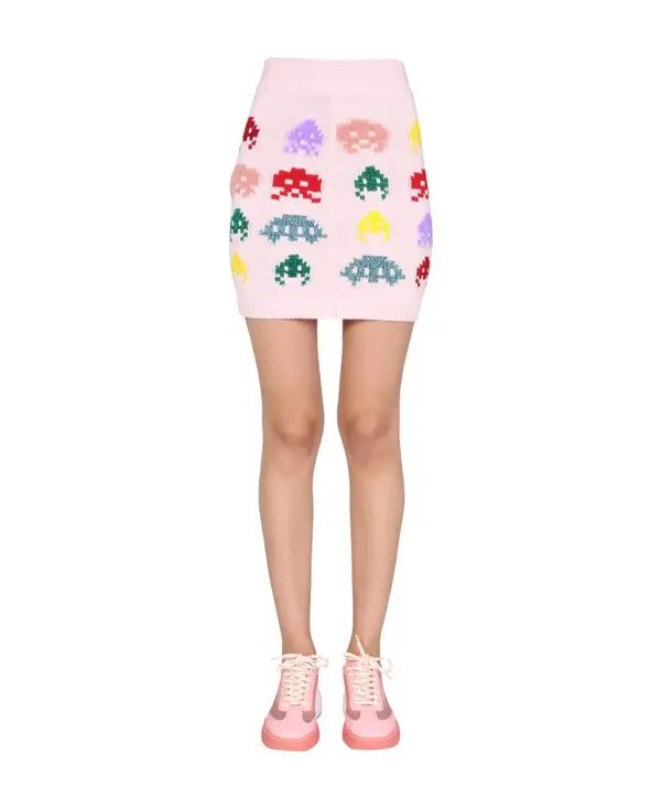 Stella McCartney Alien Intarsia Ribbed Mini Skirt