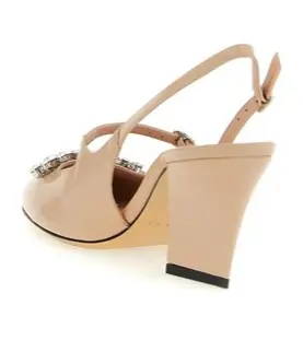 JIMMY CHOO Belinda Embellished Square Toe Slingbacks - Pink
