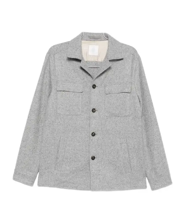 Eleventy Jacket With Pointed Collar And Button-down Front - Gray
