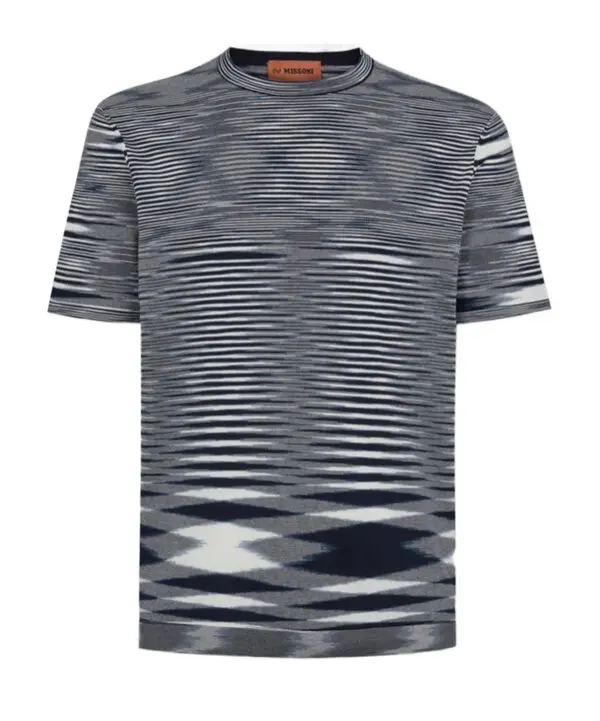 Missoni Stripe-printed Short-sleeved Crewneck T-shirt - Gray