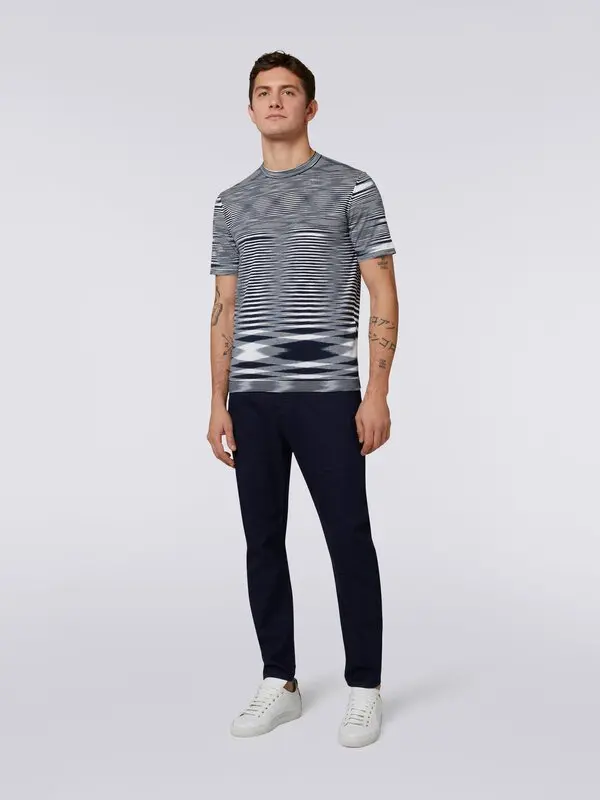 Missoni Stripe-printed Short-sleeved Crewneck T-shirt - Gray