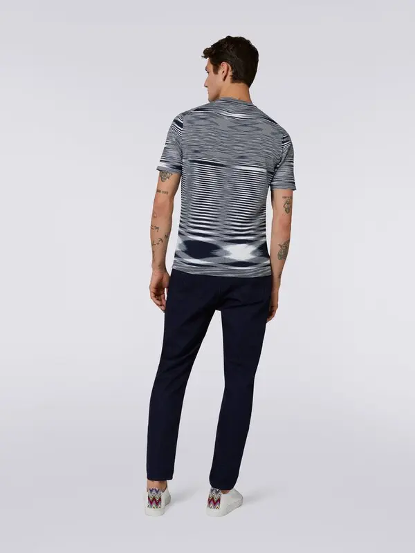 Missoni Stripe-printed Short-sleeved Crewneck T-shirt - Gray