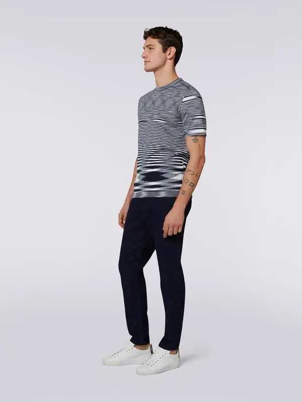 Missoni Stripe-printed Short-sleeved Crewneck T-shirt - Gray