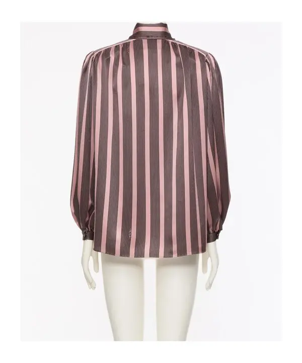 Valentino Garavani Striped Long Sleeve Blouse With Pussy Bow