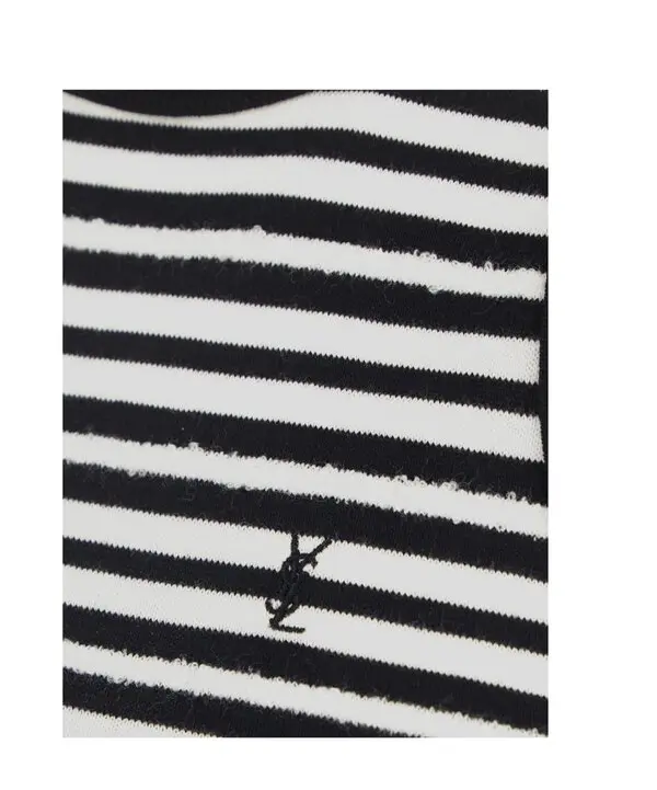 Saint Laurent Cassandre Striped Knitted Tank Top